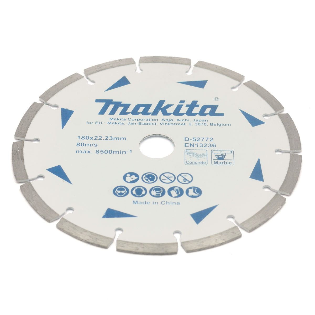 Lưỡi cưa kim cương 180mm Makita D-52772 dùng cho bê tông, đá cẩm thạch ...
